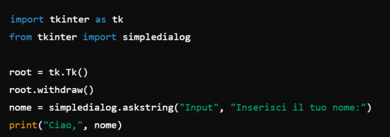 Python: Come Ricevere Dati Input dall'Utente | Scuola Moscati